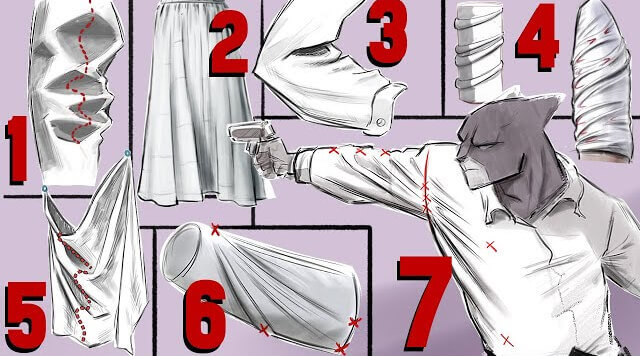 How to Shade Clothes Digital Art - Types Of Clothing Fold